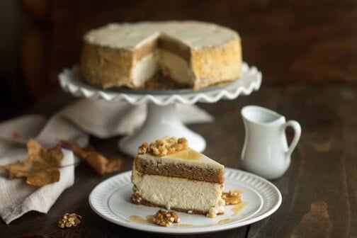 Layered Maple Cheesecake Recipe and Homemade Icing | All that's Jas
