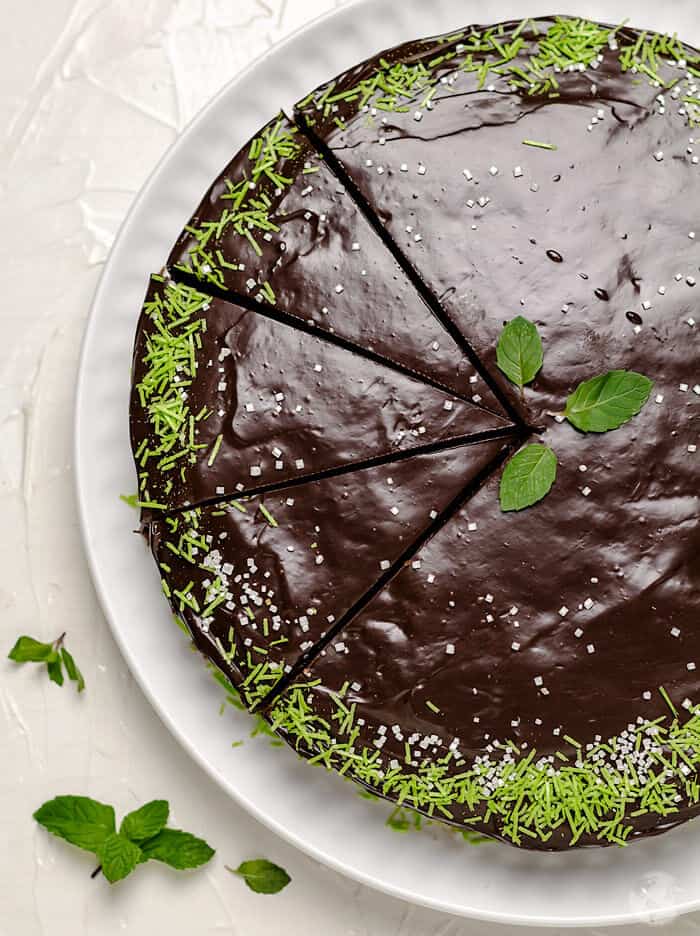 Irish-Inspired Flourless Double-Chocolate Mint Cake | All that's Jas