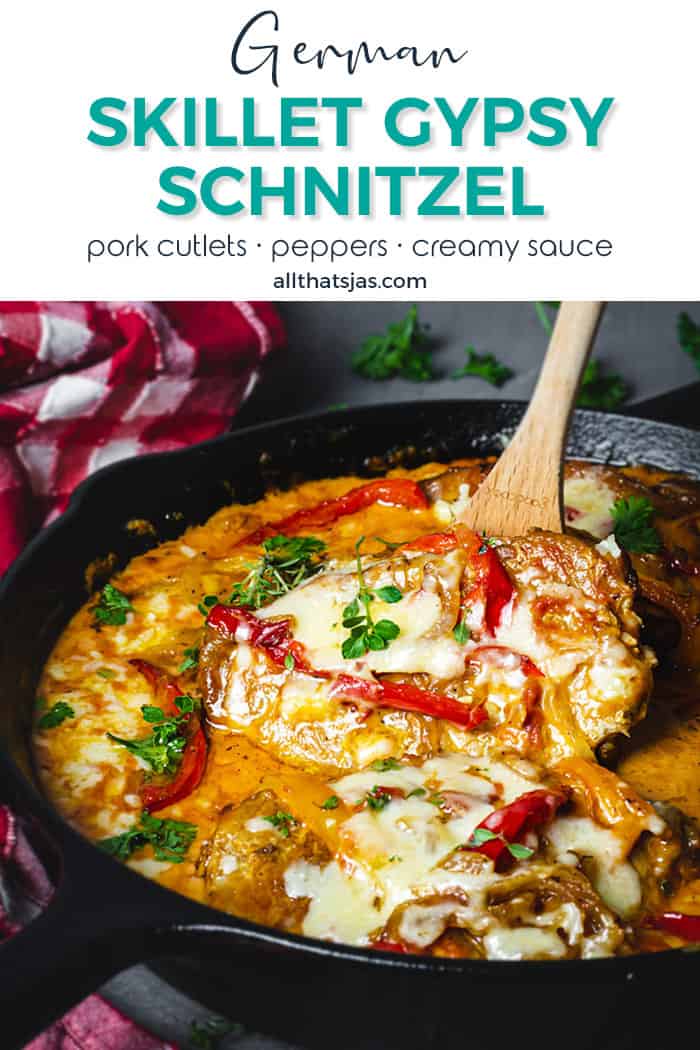 Gypsy Schnitzel - Easy German Skillet Dinner | All that's Jas
