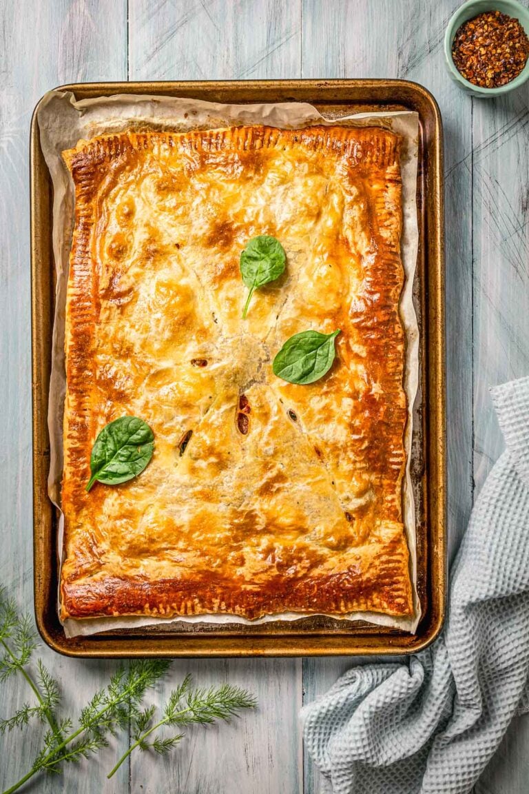 Spicy Italian Sausage and Spinach Slab Pie | All that's Jas