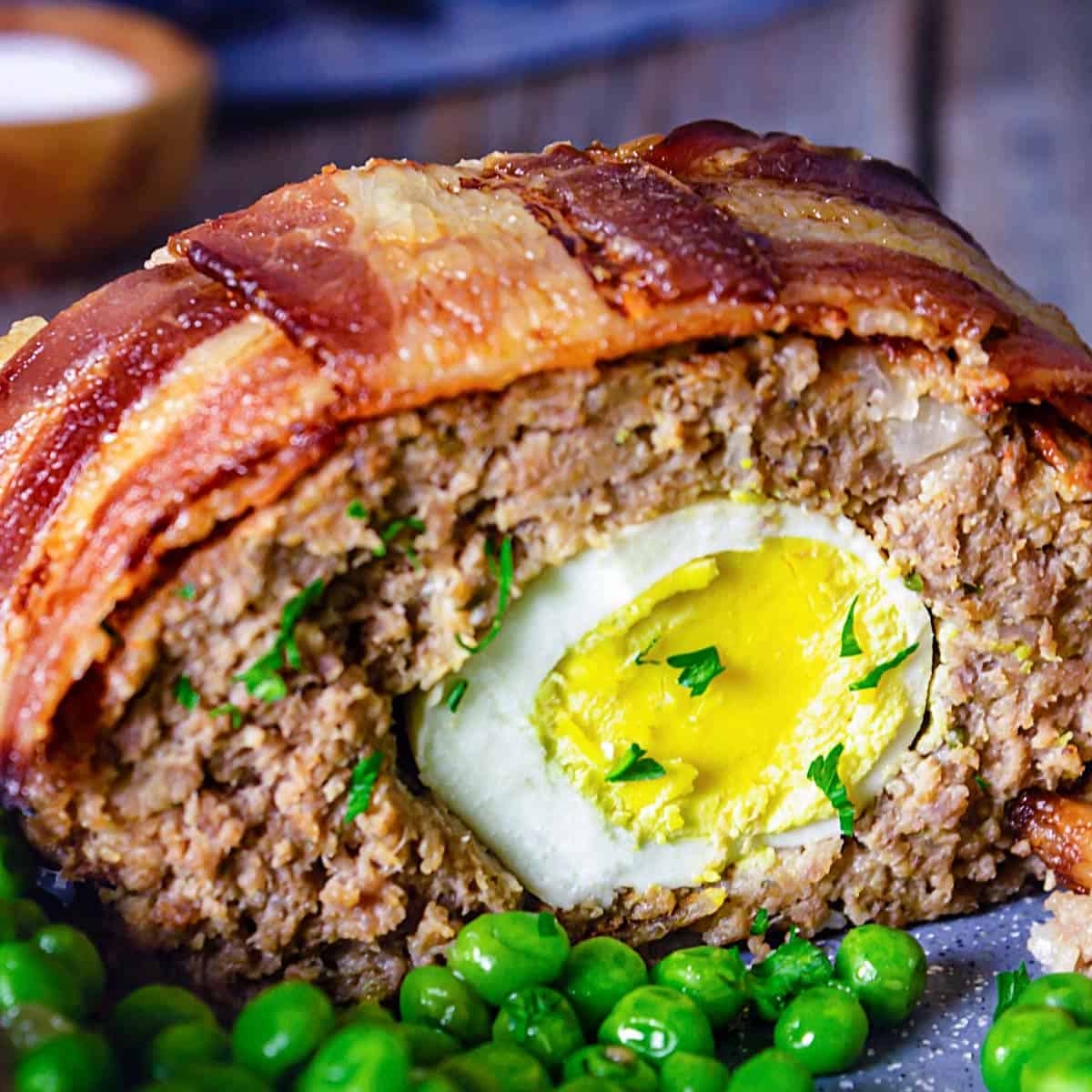 German Meatloaf (with hard-boiled eggs and bacon) | All that's Jas